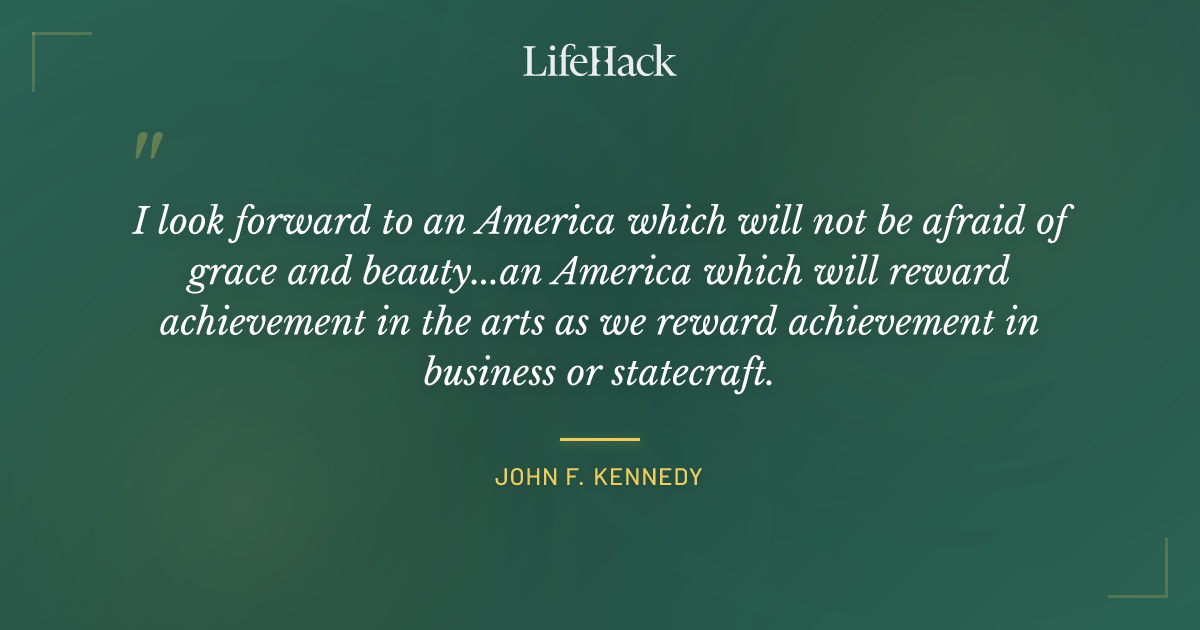 "I look forward to an America which will not be afr..." - John F ...
